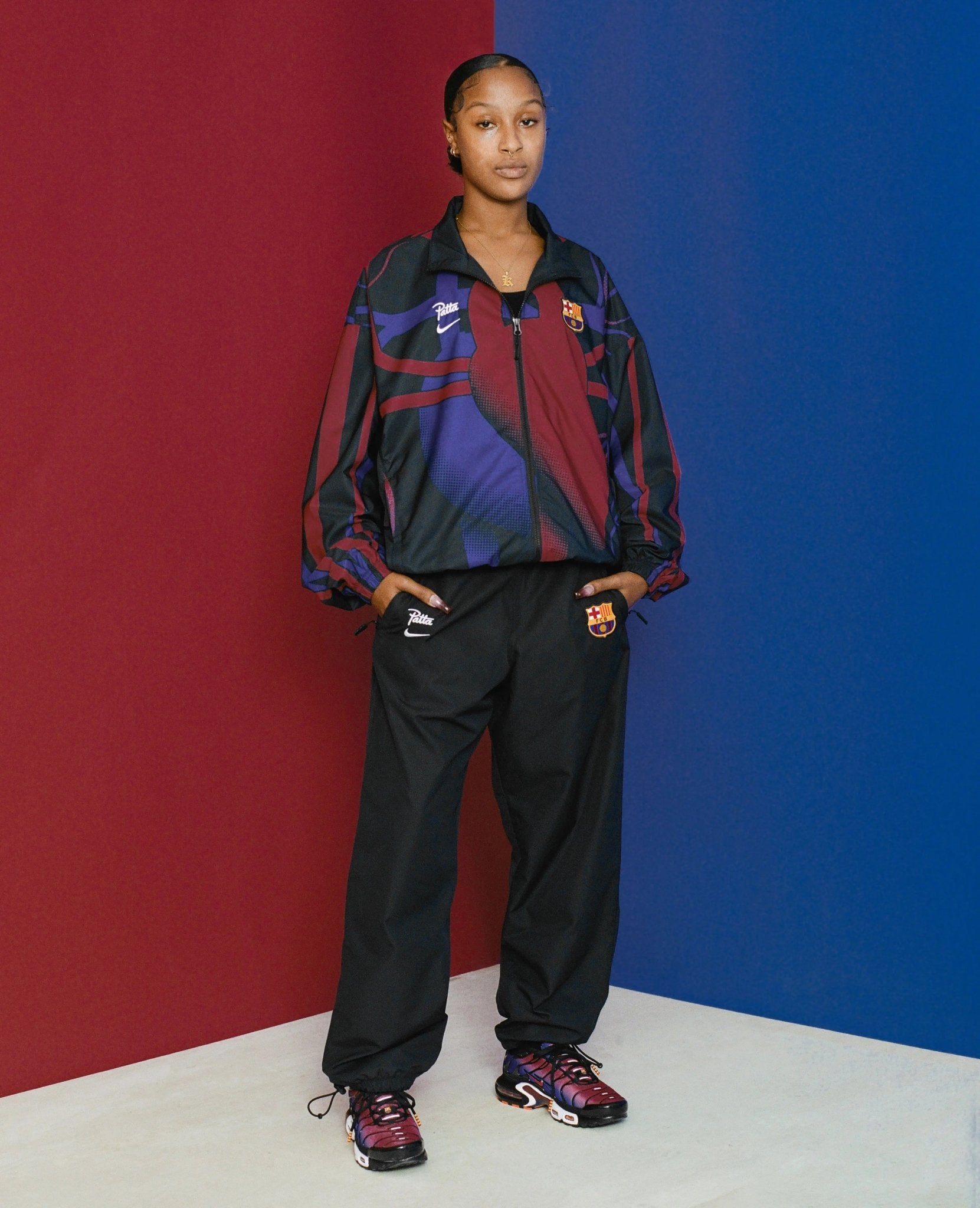 FCB x Patta Culers del Món Track Jacket (Black/White) - Patta